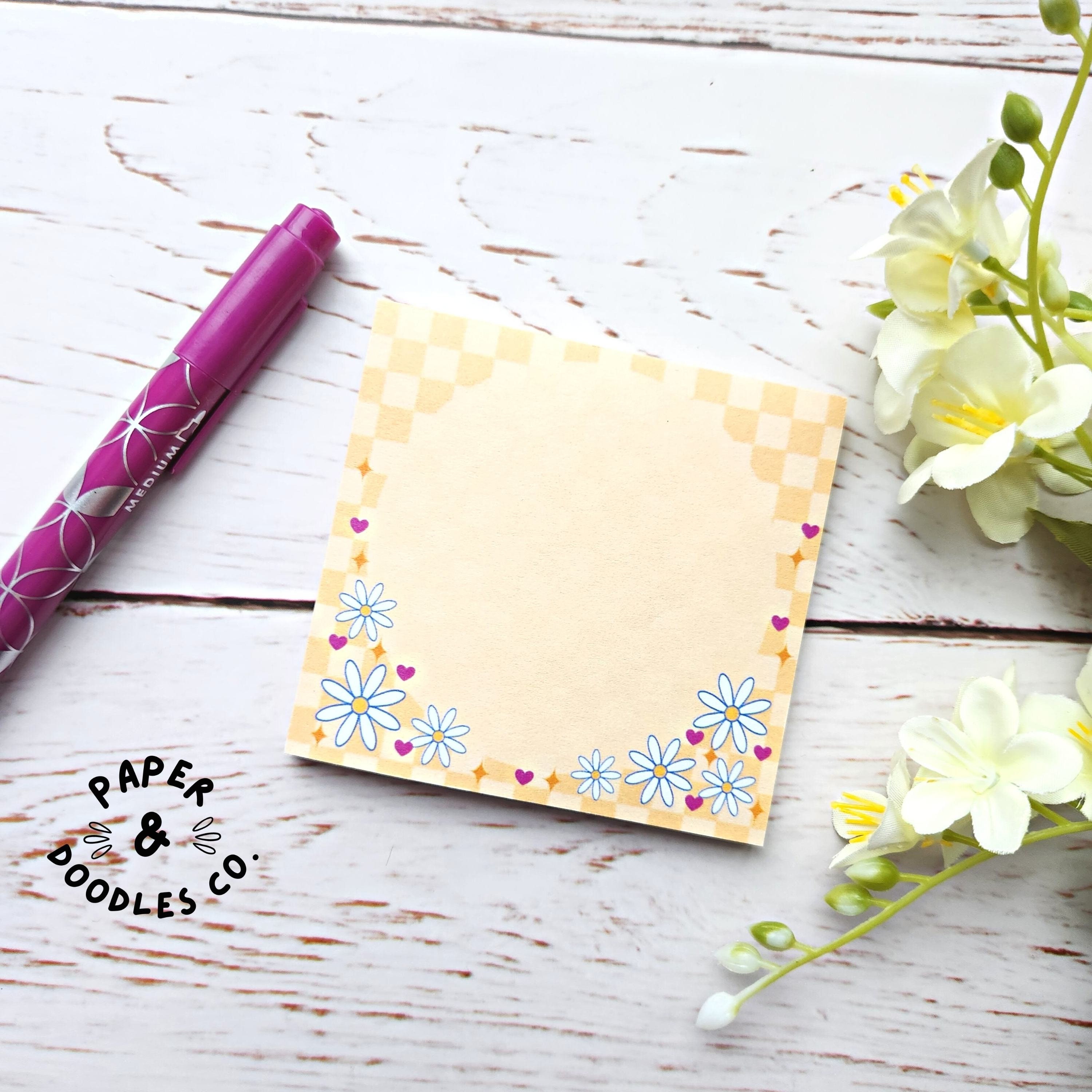 Daisies Post-it Notes – 3x3 Kawaii Stationery, 50 Pages - Etsy