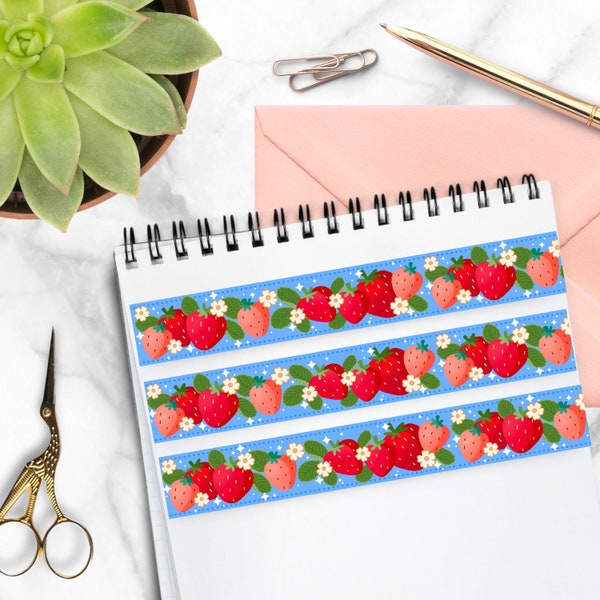Strawberry Washi Tape - Etsy