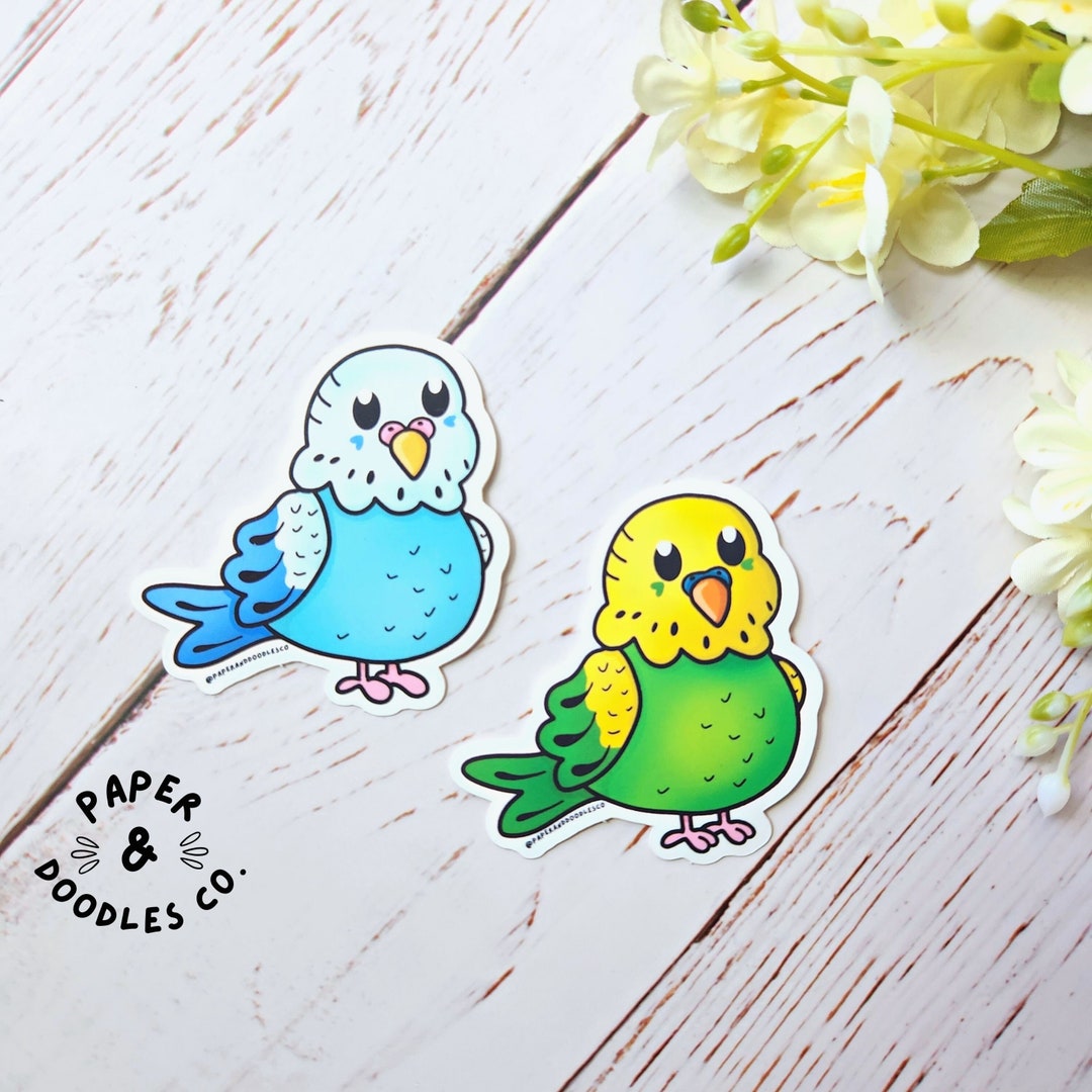 Cute Budgie - 2.5" Matte Vinyl Sticker - Parakeet Sticker | Laptop ...