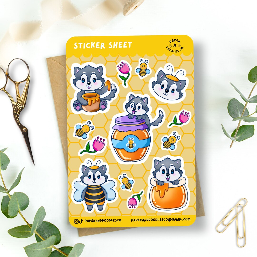 Dripping in Honey 4x6 Vinyl Sticker Sheet Kawaii Stickers Bujo Planner ...