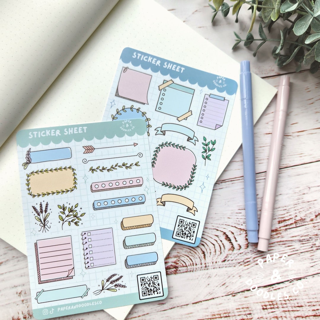 Bujo Frames 4x6 Matte Vinyl Sticker Sheet Bujo - Etsy