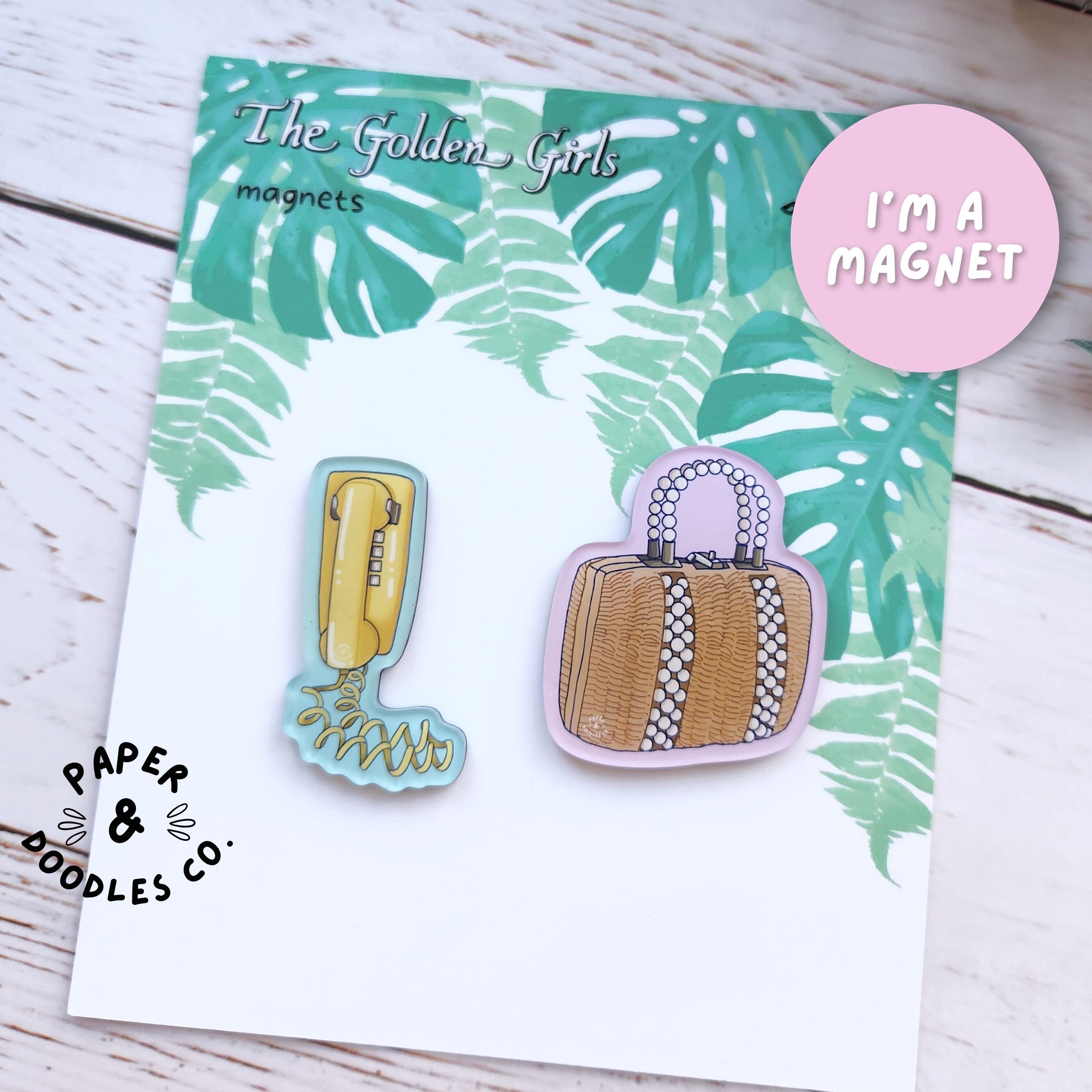 The Golden Girls Magnets: Hand-drawn Acrylic Fridge Magnet Set - Etsy