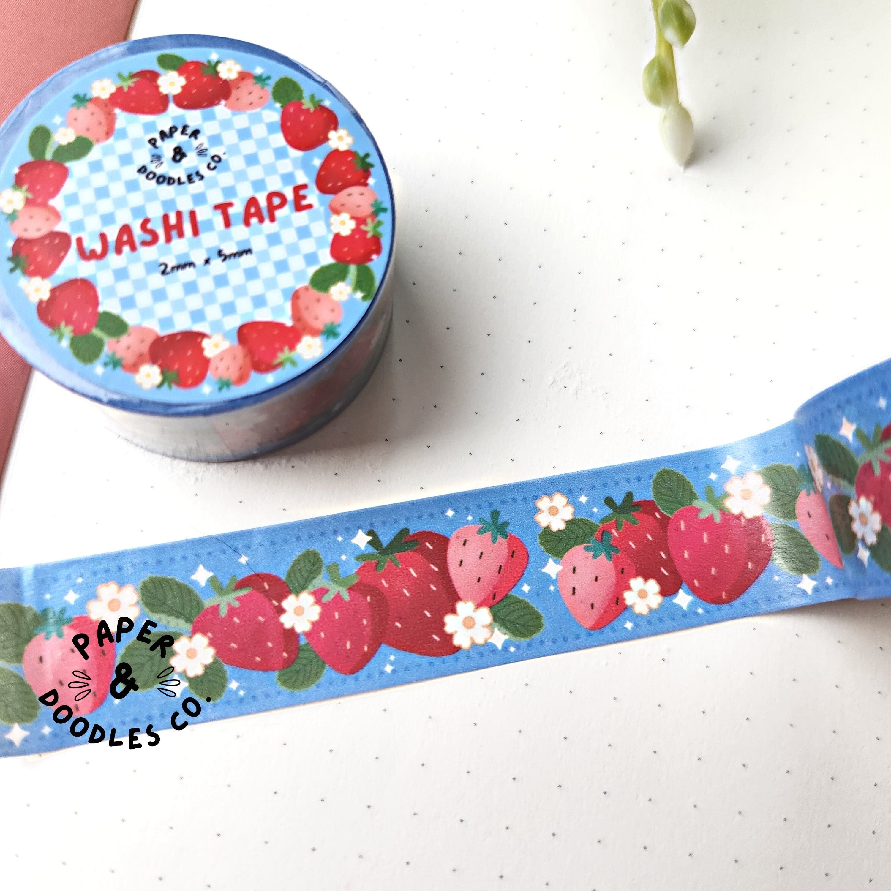 Strawberries Washi Tape 20mm X 5m Crafting Tape - Etsy