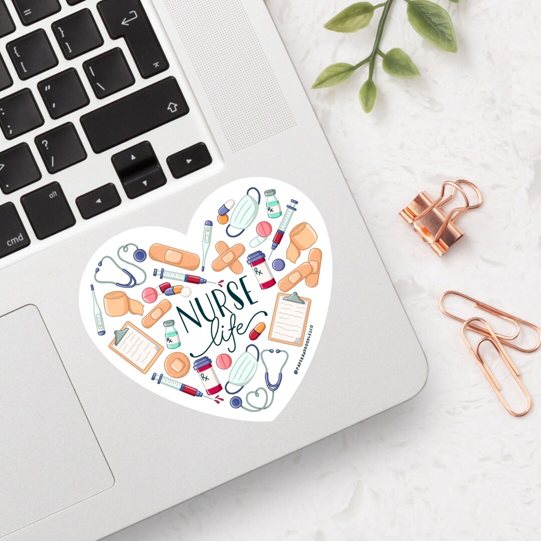 Nurse Life Sticker: Heart-shaped Matte Vinyl Decal - Etsy