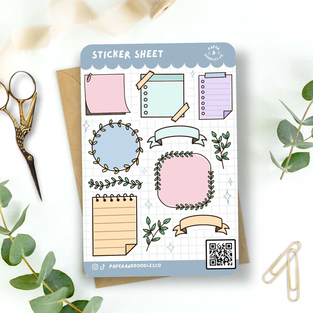 Bujo Frames 4x6 Matte Vinyl Sticker Sheet Bujo Stickers Planner ...