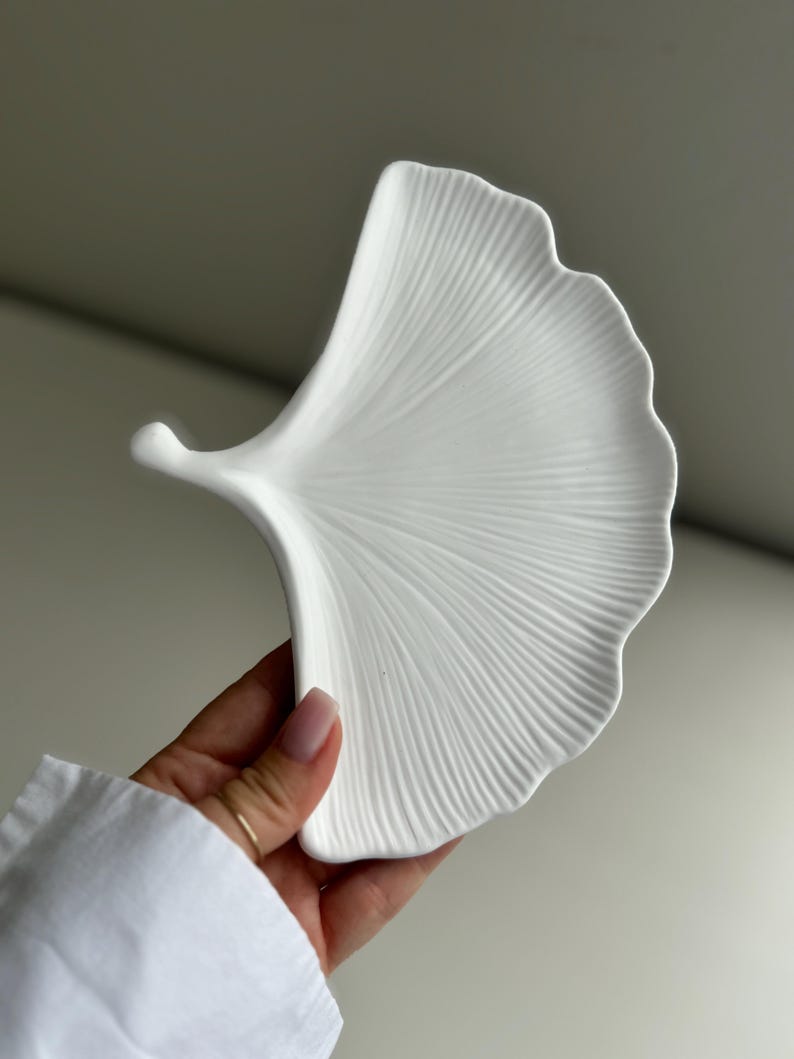 Ginkgo Leaf Trinket White Tray Jesmonite Tray Trinket Dish Jewelry Tray - Etsy