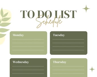 Weekly Schedule Digital Planner Digital Weekly Planner - Etsy