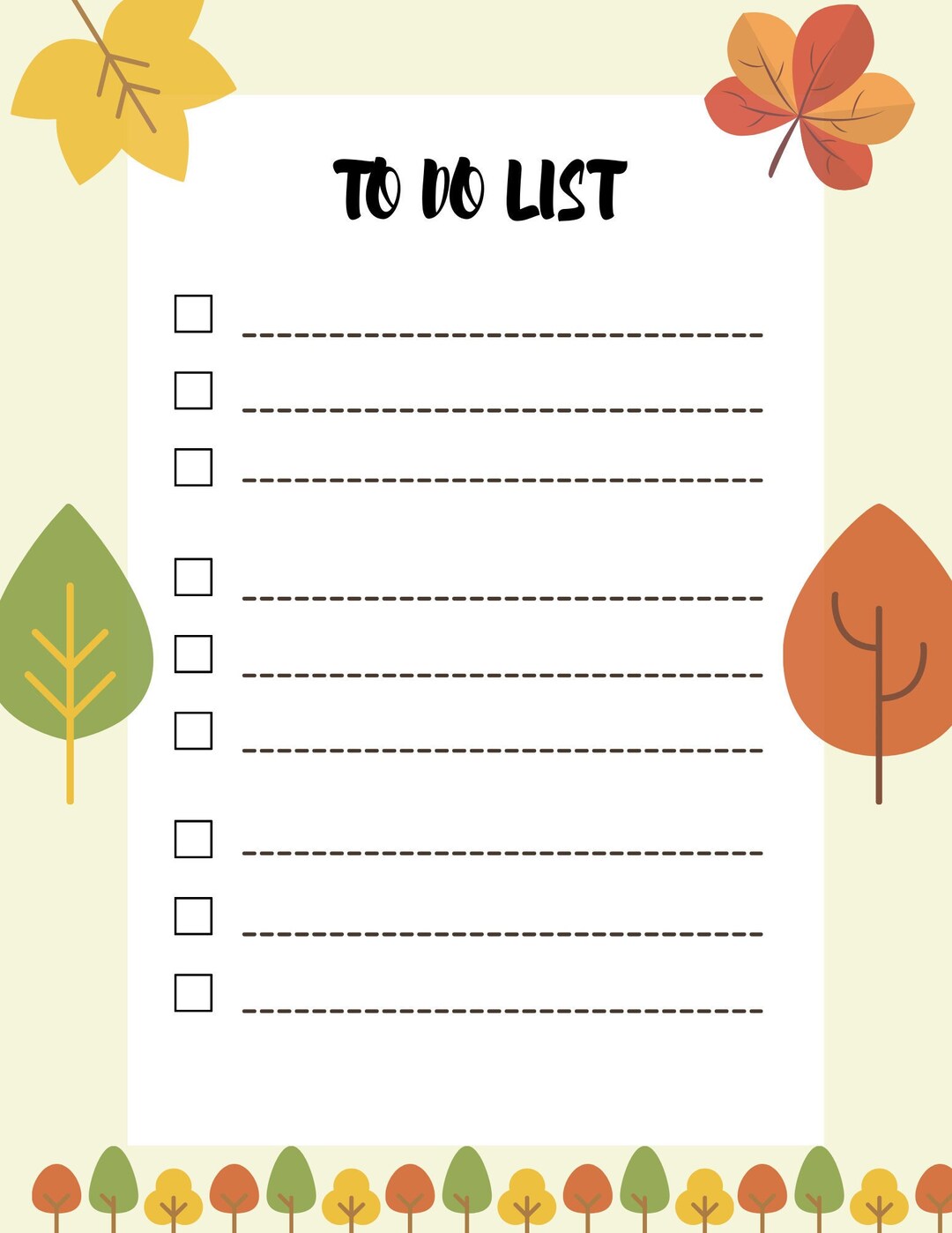 Fall Colors to Do List Digital Planner Autumn Daily Planner - Etsy
