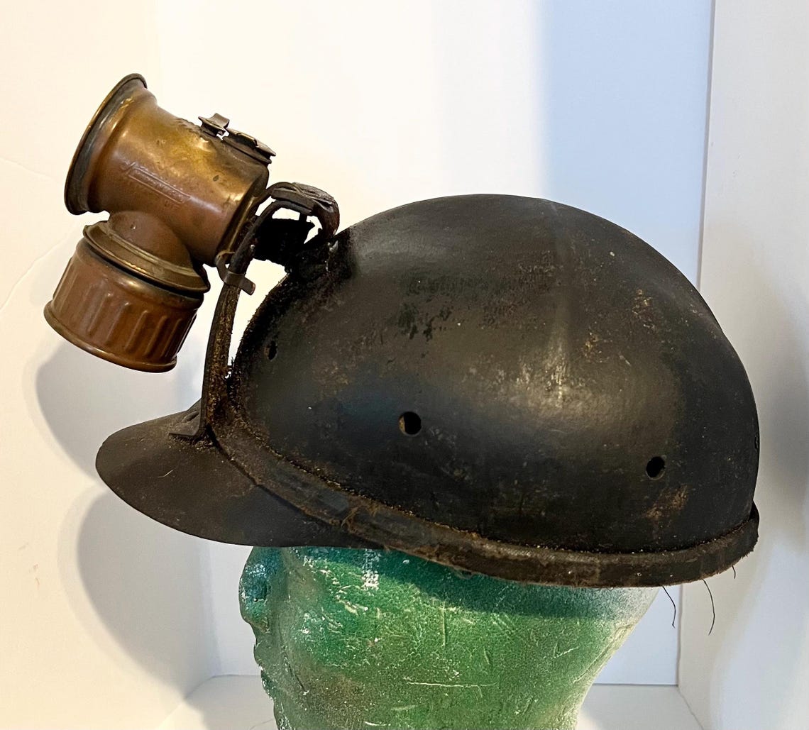 Vintage Coal Miners Hat and Light - Etsy