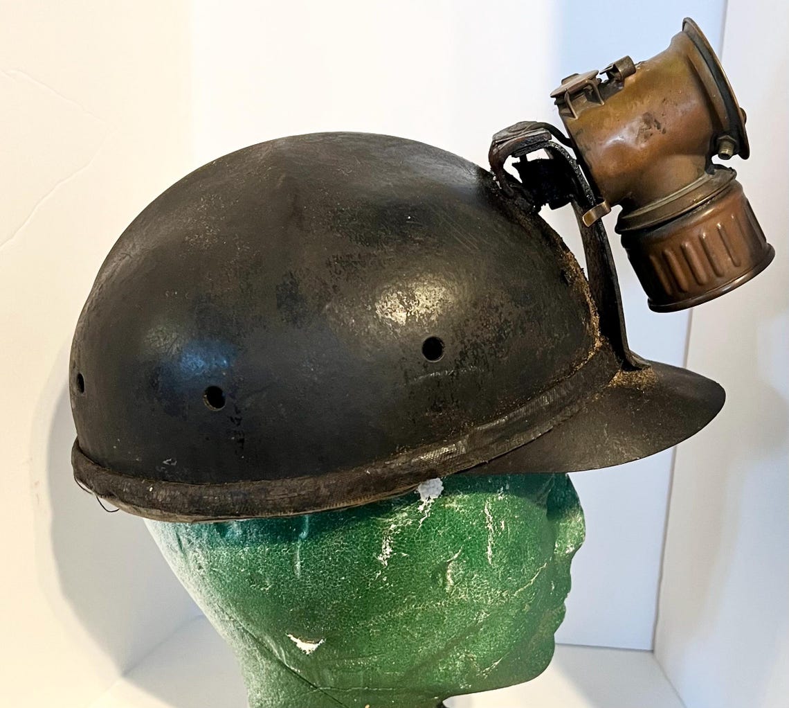 Vintage Coal Miners Hat and Light - Etsy