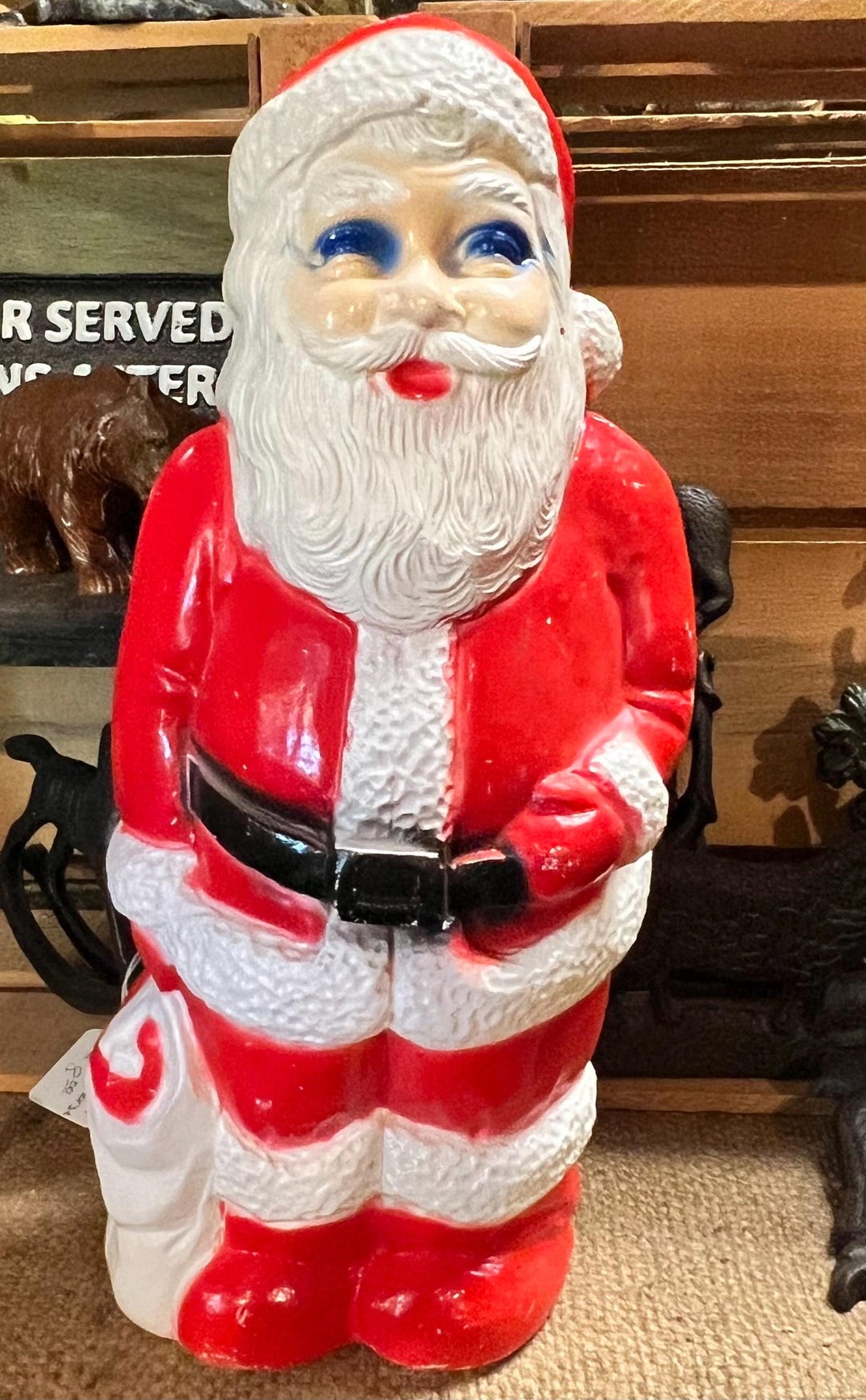 Vintage Blow Mold Santa - Etsy