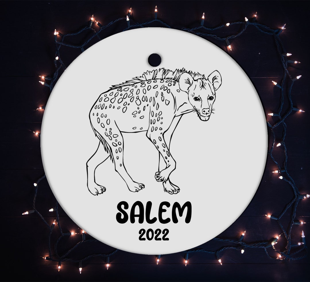 Hyena Christmas Tree Ornament, Hyena Personalized Gift, Hyena Christmas ...