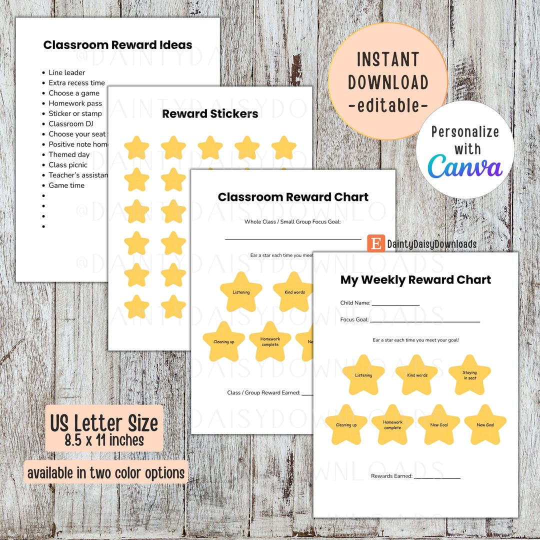 Classroom Reward Chart | Editable Class and Individual Student Goal ...