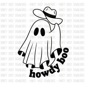 Howdy Boo Digital File, Cowboy Cowgirl Ghost, Western Boho, Halloween ...
