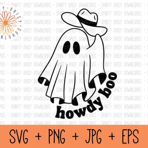 Howdy Boo Digital File, Cowboy Cowgirl Ghost, Western Boho, Halloween ...