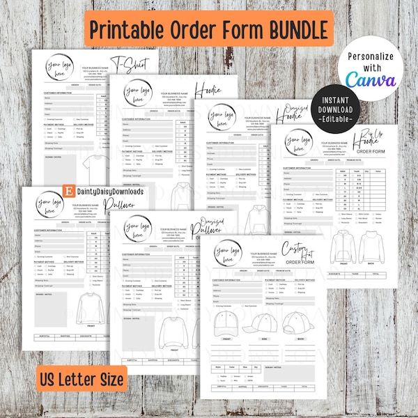 Apparel Order Form - Etsy