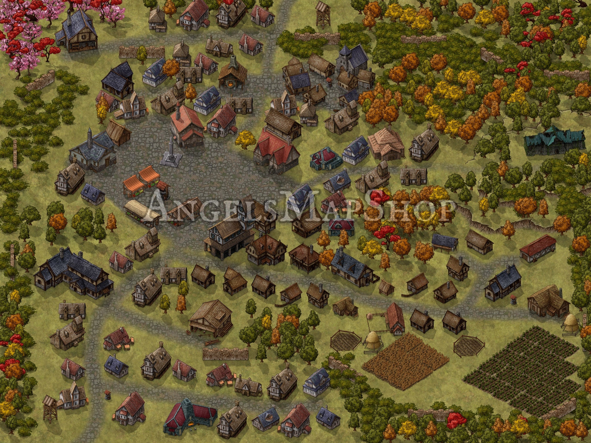 Phandalin Town Map, Dnd Maps, Town Maps. No Text - Etsy UK