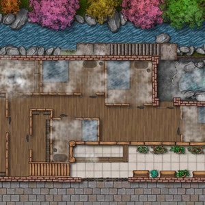 Natural Hot Springs Get Away, Rest Stop, Dnd Maps, Battlemaps. 5e Maps ...