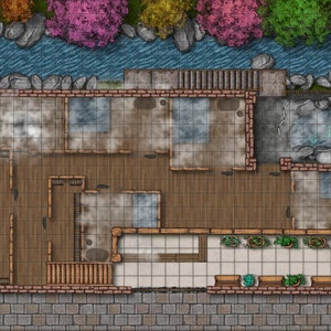 Natural Hot Springs Get Away, Rest Stop, Dnd Maps, Battlemaps. 5e Maps ...