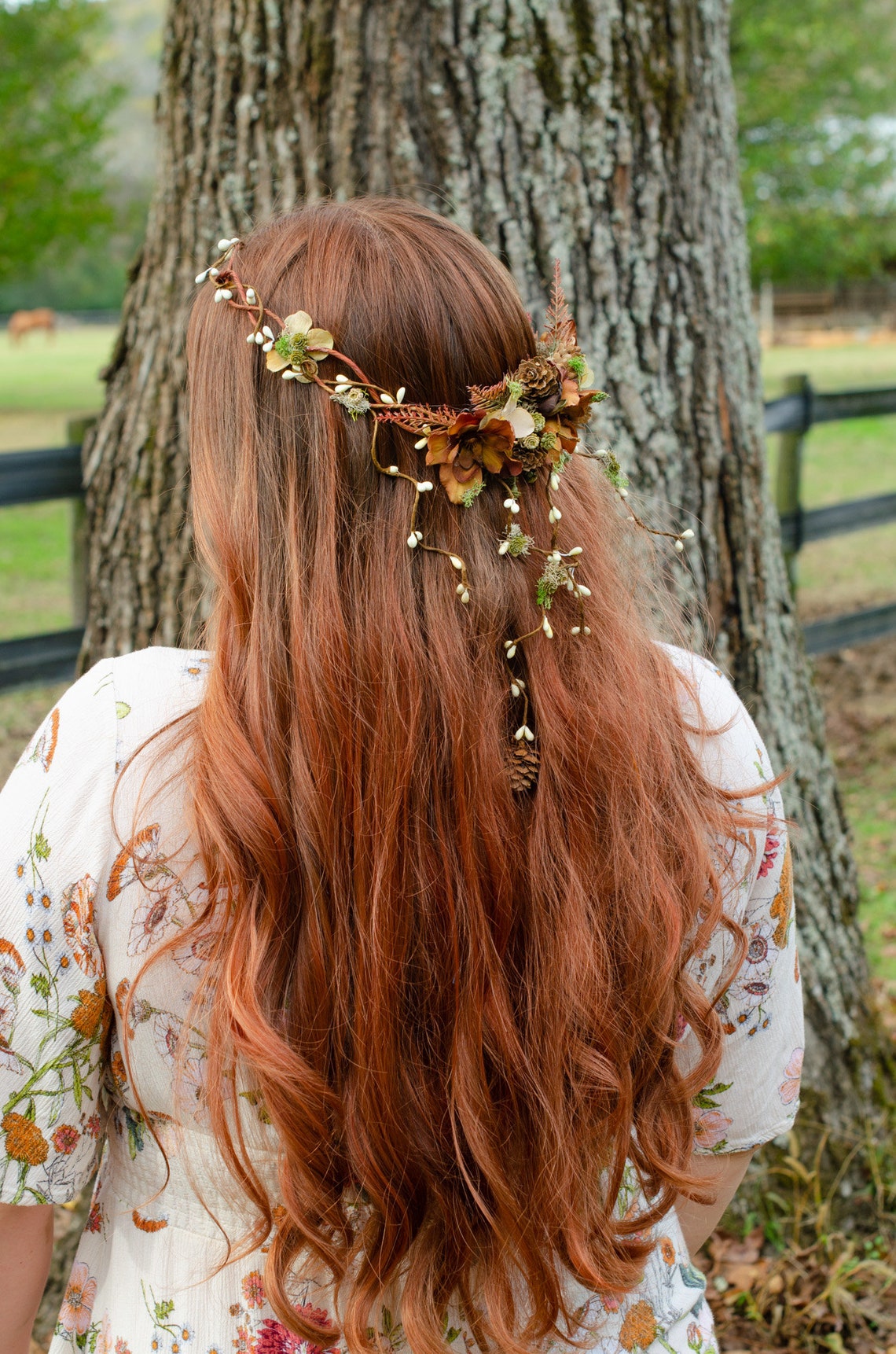Flower Crown Boho Bridal Woodland Fairy Crown Wedding Headpiece Tiara ...