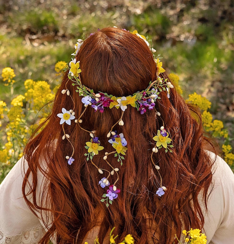 Daffodil Flower Crown: Boho Wedding Bridal Headpiece - Etsy