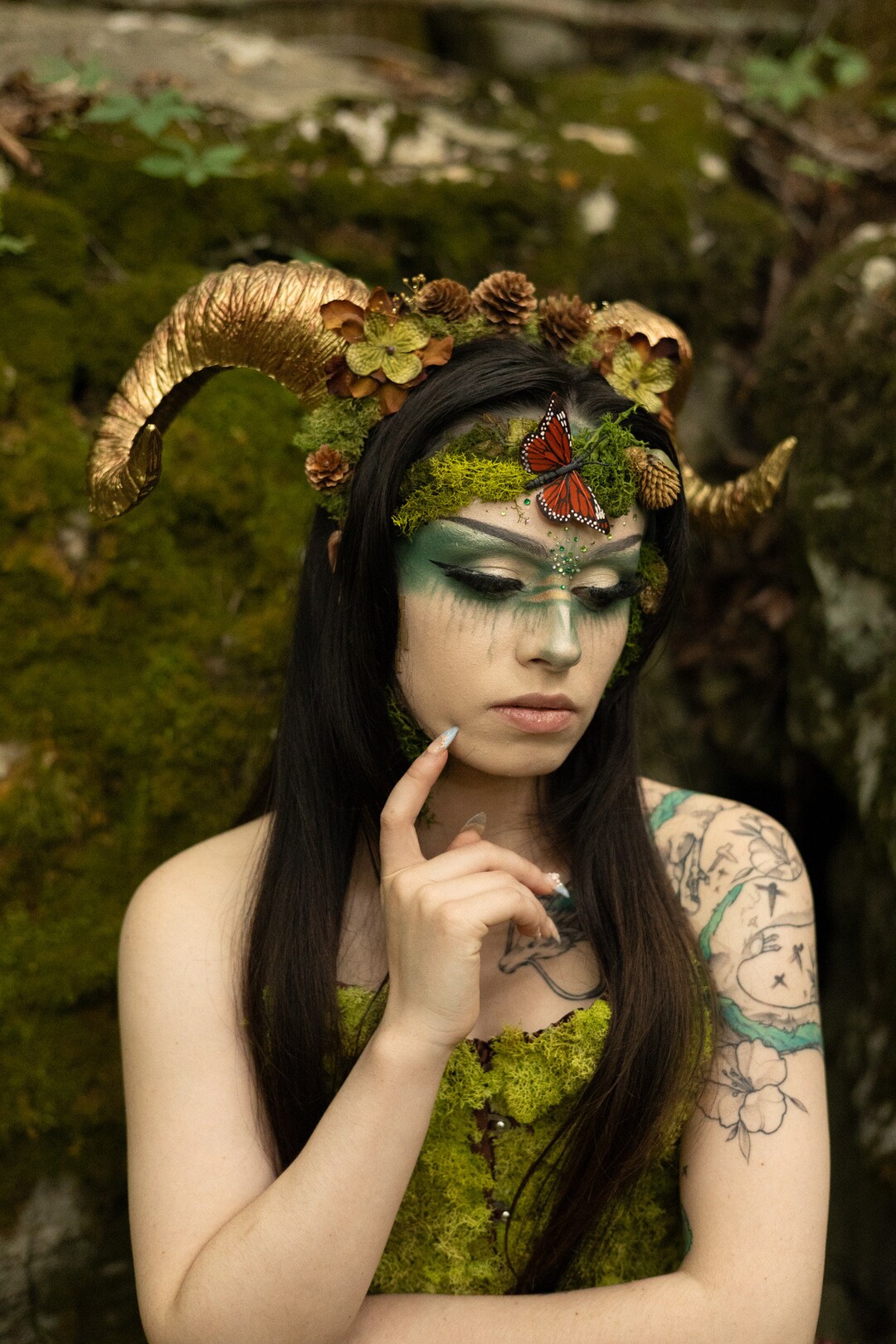 Woodland Horns Crown Headdress Druid Pagan Witch Halloween Costume - Etsy