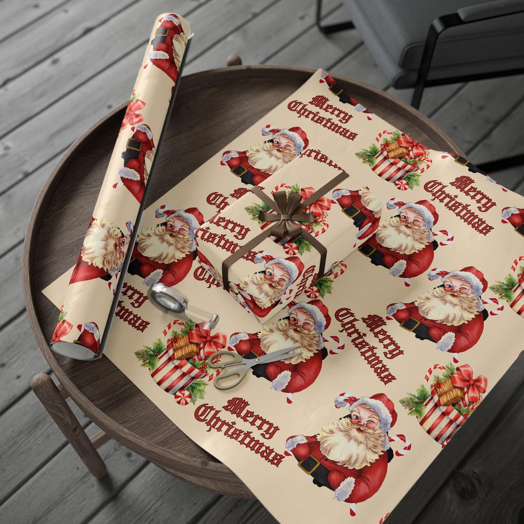 Santa Wrapping Paper Rolls holiday Gift Paper Rolls Roll Wrapping ...