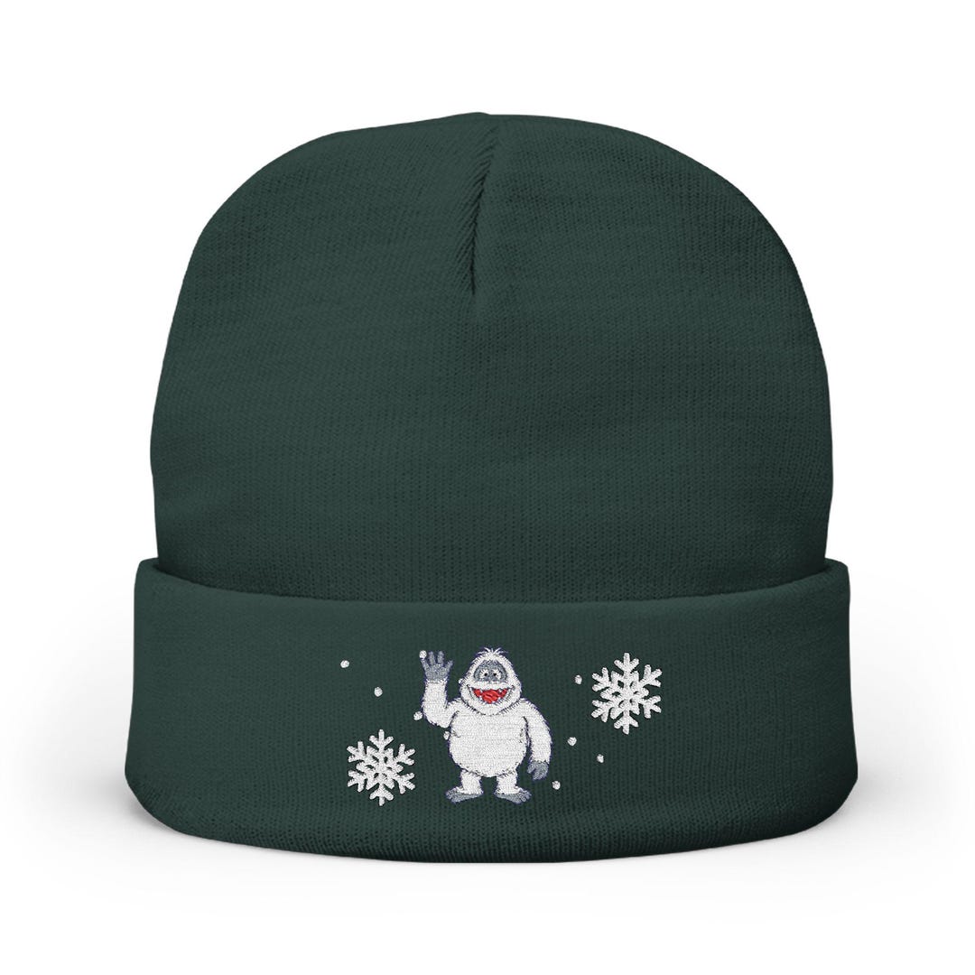 Embroidered Knit Abominable Snowman Beanie| Winter Hat| Knit Cap ...