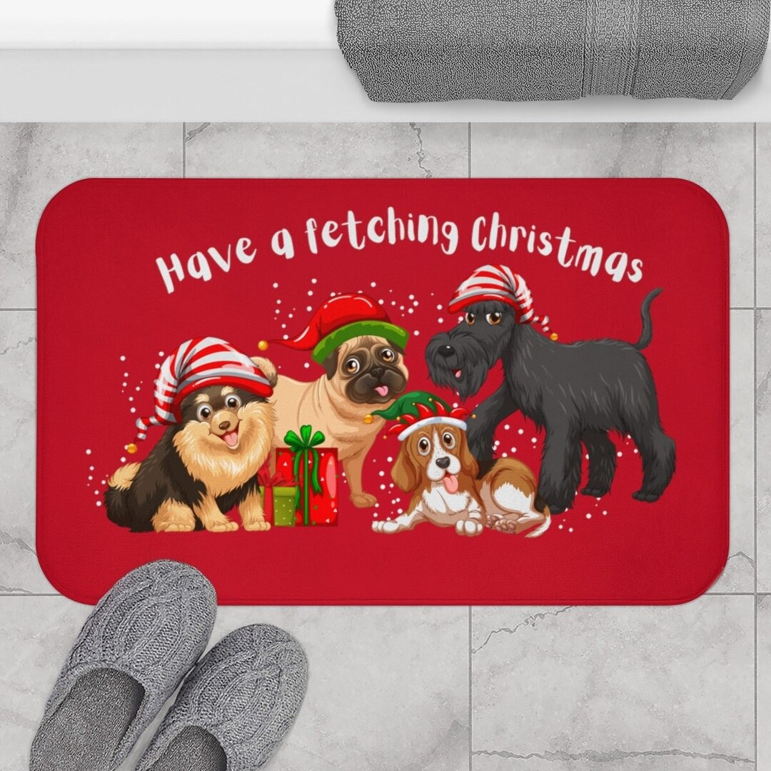 Have a Fetching Christmas Bath Mat Bathroom Mat Christmas Décor ...