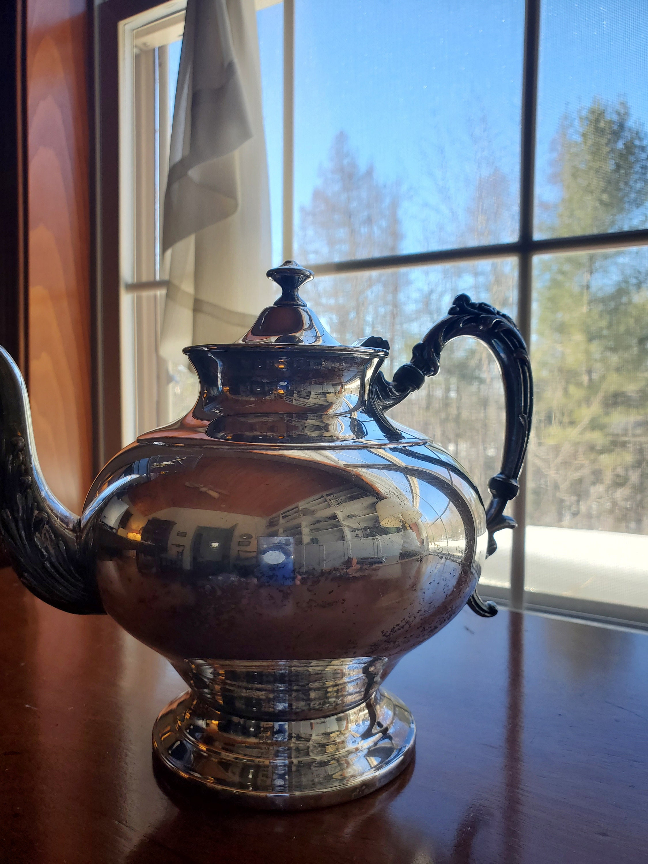 Vintage Silver on Copper Teapot by Sheridan Silver Co - Etsy