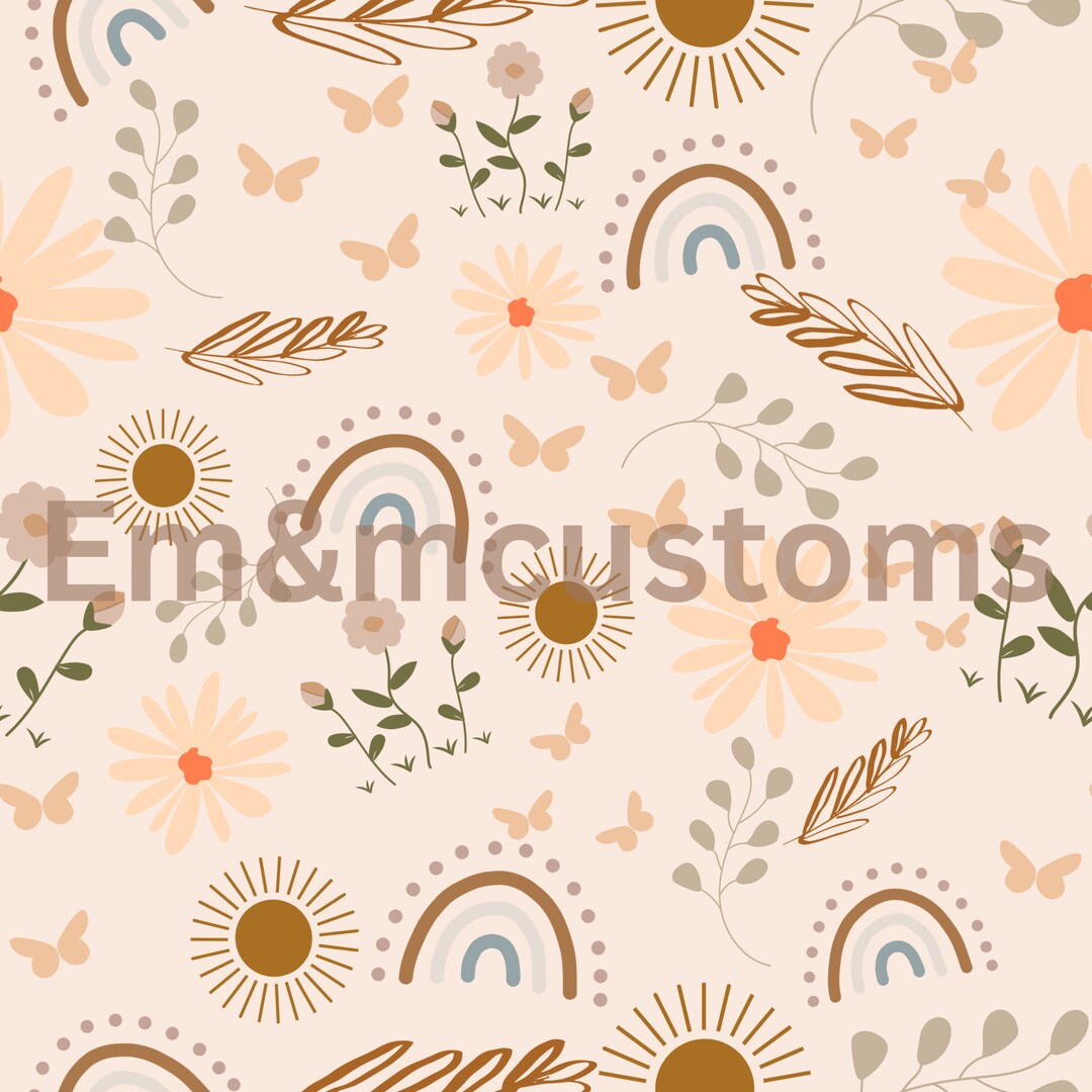 Boho Rainbow Seamless Png File - Etsy