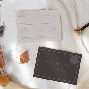 Brown Wedding Invitation Template - Elegant Wedding Invite, Neutral ...