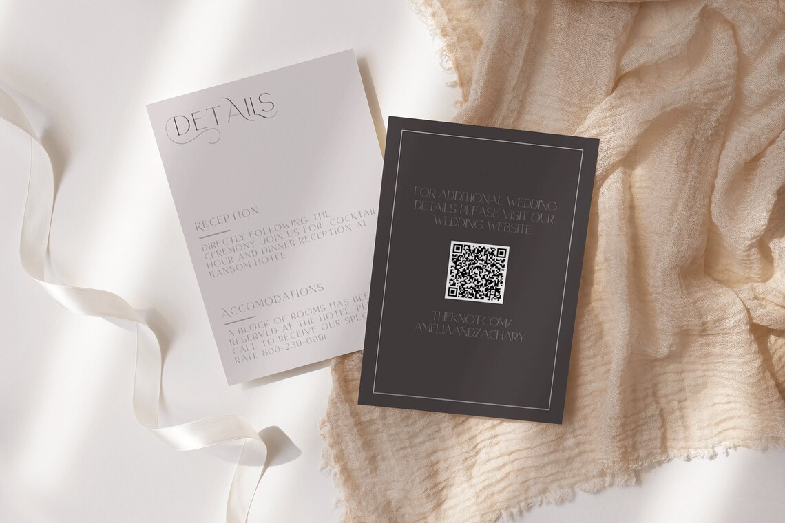 Brown Wedding Invitation Template - Elegant Wedding Invite, Neutral ...