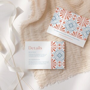 Spanish Tile Wedding Invite - Blue Tile Wedding Invitation, Summer 3 ...