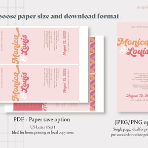 Retro Pink and Orange Wedding Program - 70s Wedding Day of Timeline ...