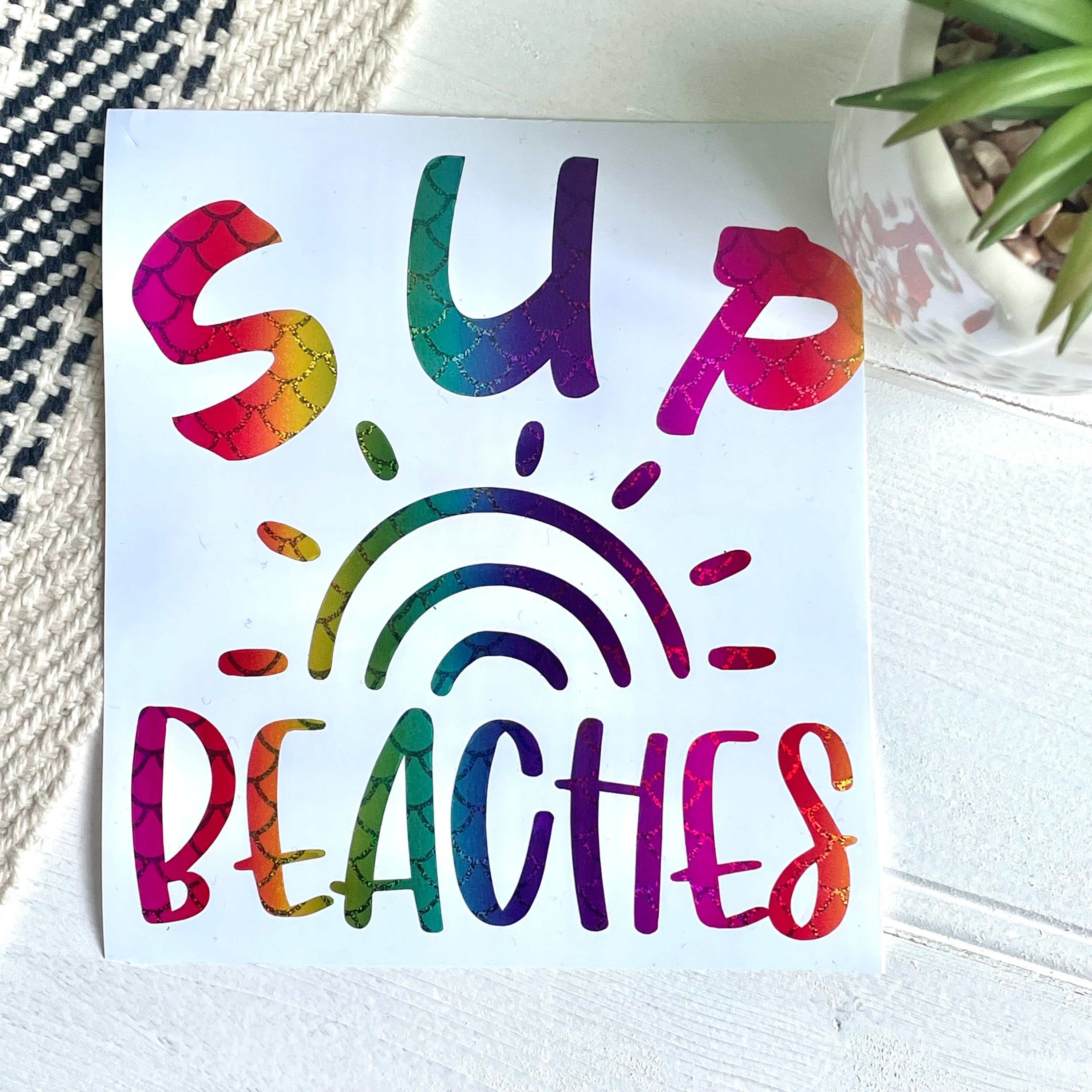 SUP Beaches Decal, Car Decal, Bumper Sticker, Vinyl Decal - Etsy