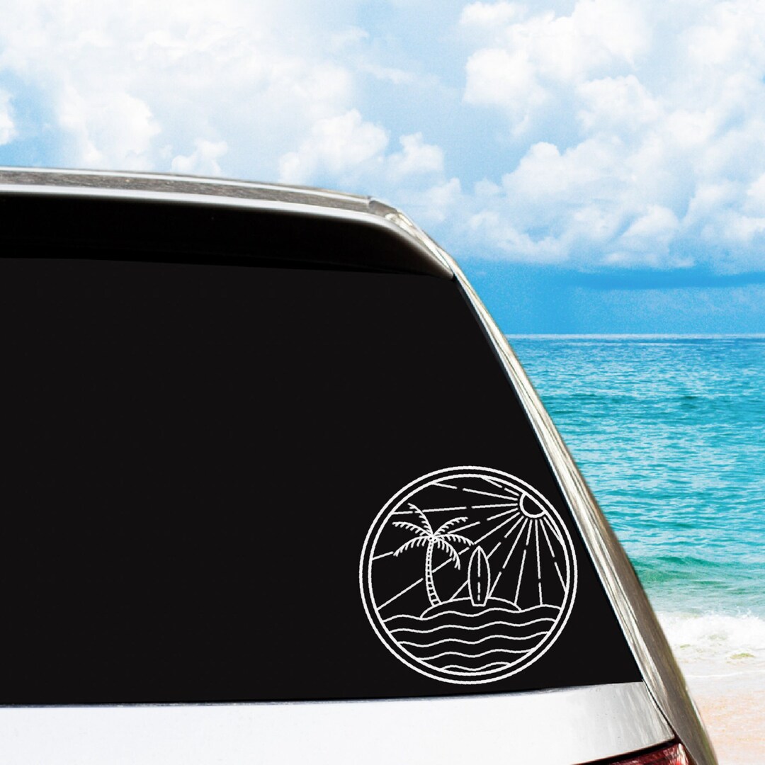 Surf Island Beach Decal, Car Decal, Bumper Sticker, Vinyl Decal - Etsy UK