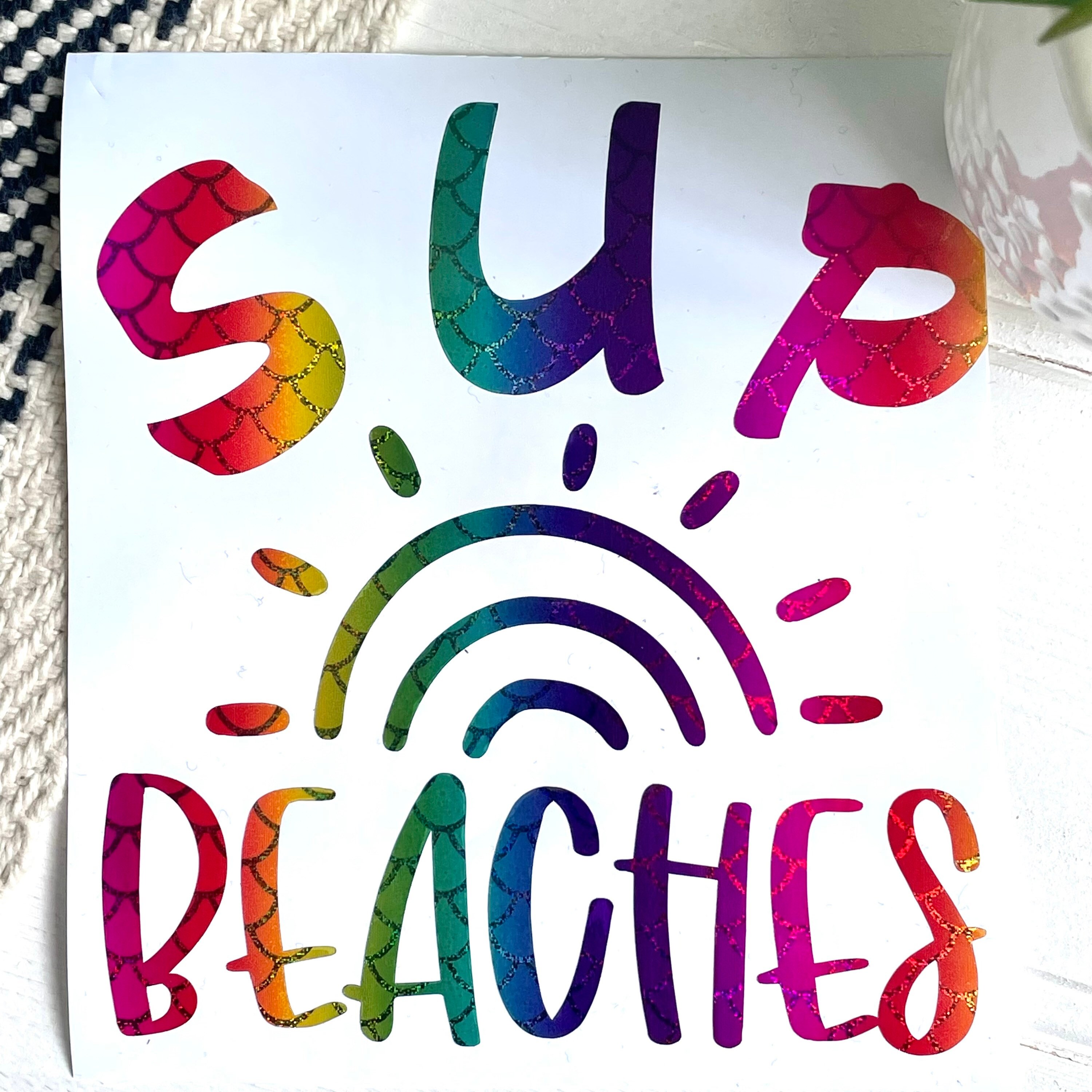 SUP Beaches Decal, Car Decal, Bumper Sticker, Vinyl Decal - Etsy
