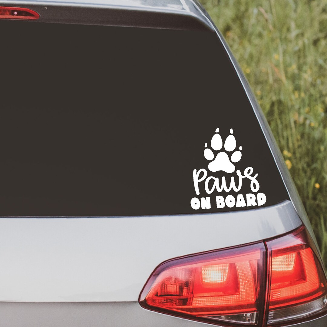 Paws on Board Decal, Car Decal, Bumper Sticker, Dog Car Decal - Etsy