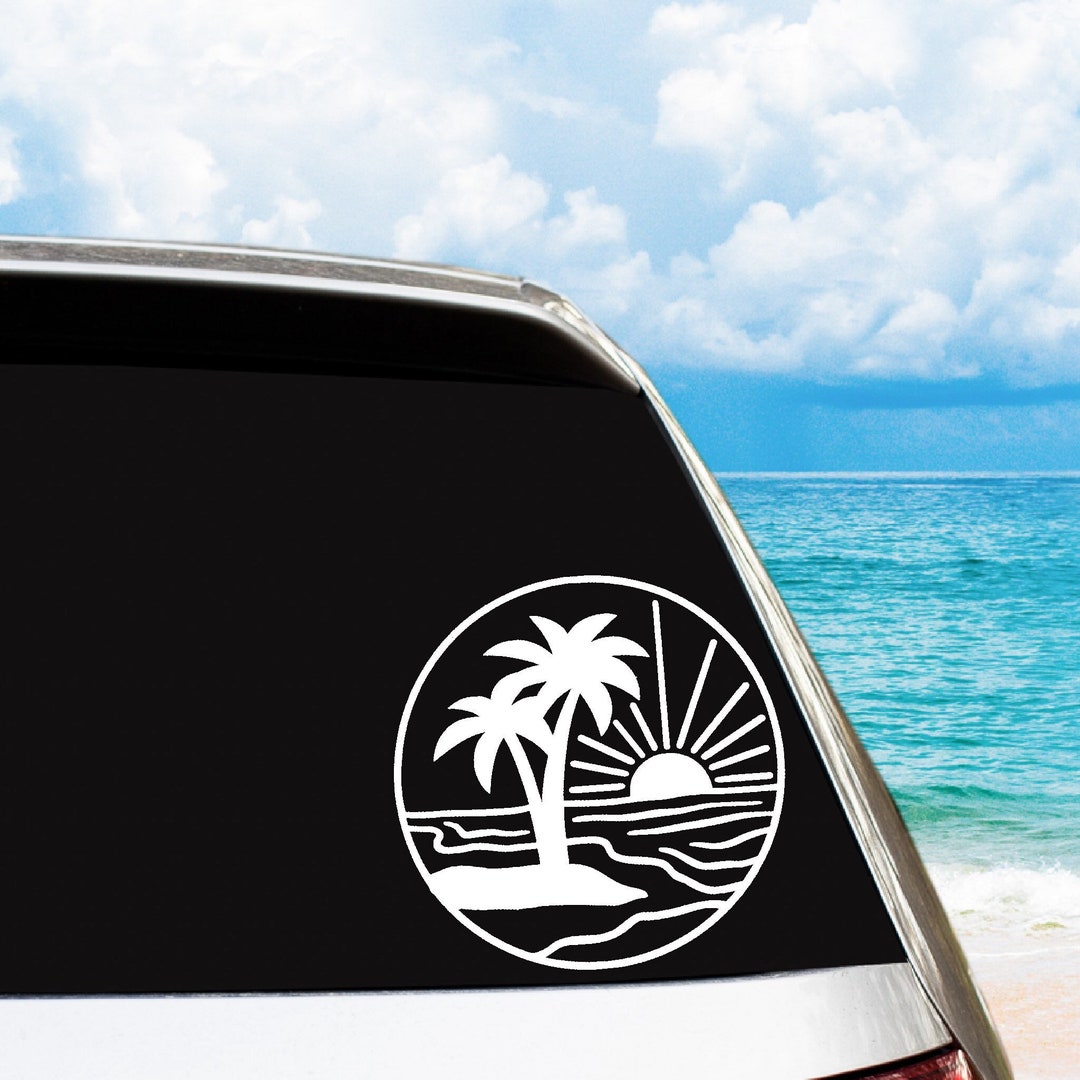 Beach Sunset Decal, Car Decal, Bumper Sticker, Vinyl Decal - Etsy