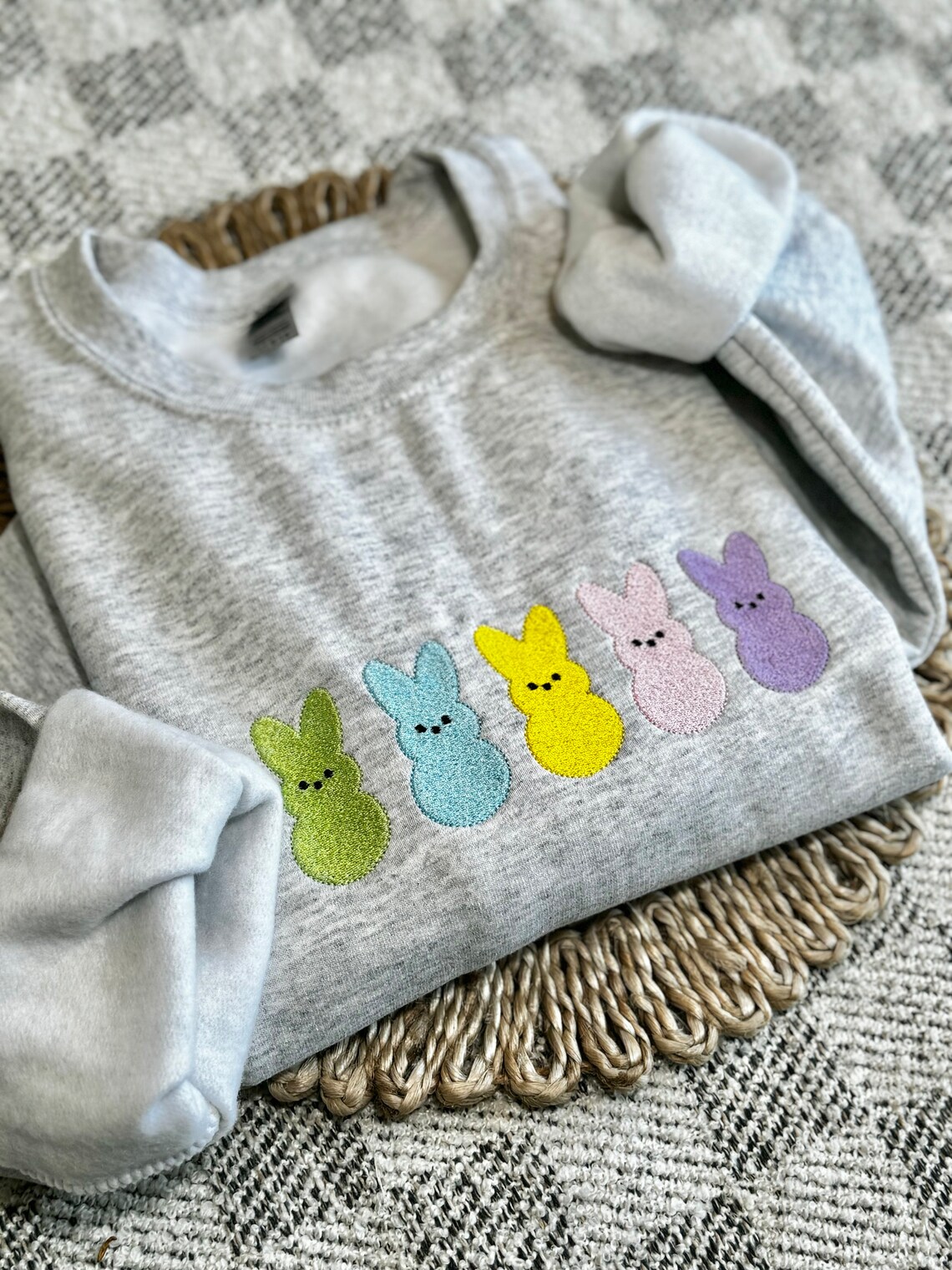 Easter Bunny Embroidered Sweatshirt, Easter Candy Embroidered Shirt ...