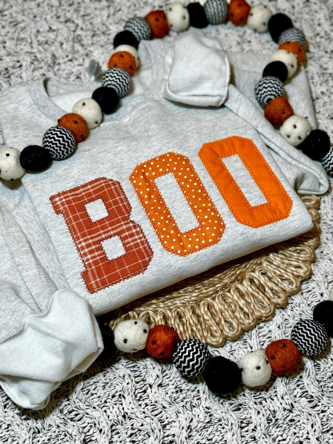 Boo Embroidered Halloween Sweatshirt, Spooky Fun Embroidered Fall ...