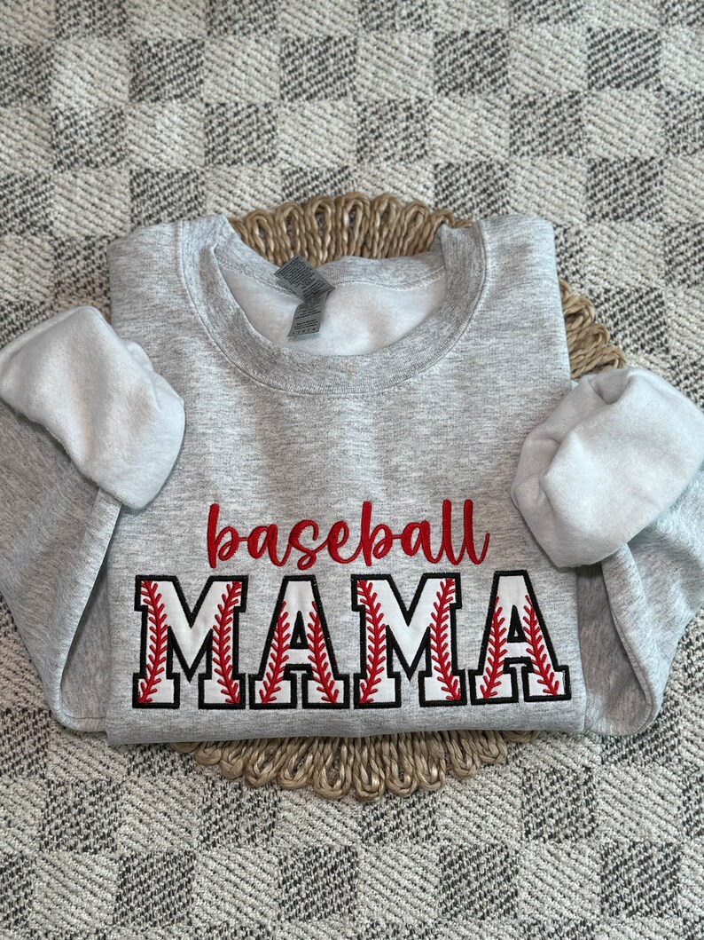 Baseball Mom Sweatshirt Embroidered, Custom Baseball Mama Shirt ...