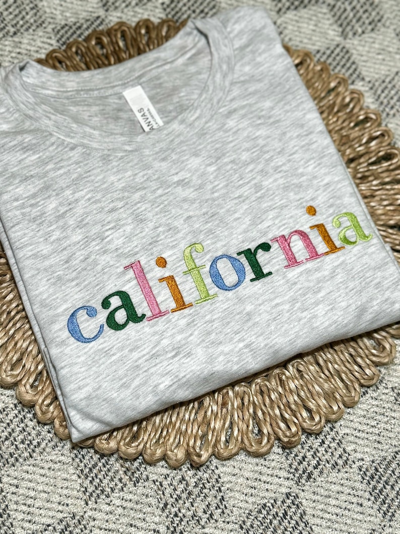 Custom State T-shirt Embroidered, Colorful State Shirt, Personalized ...