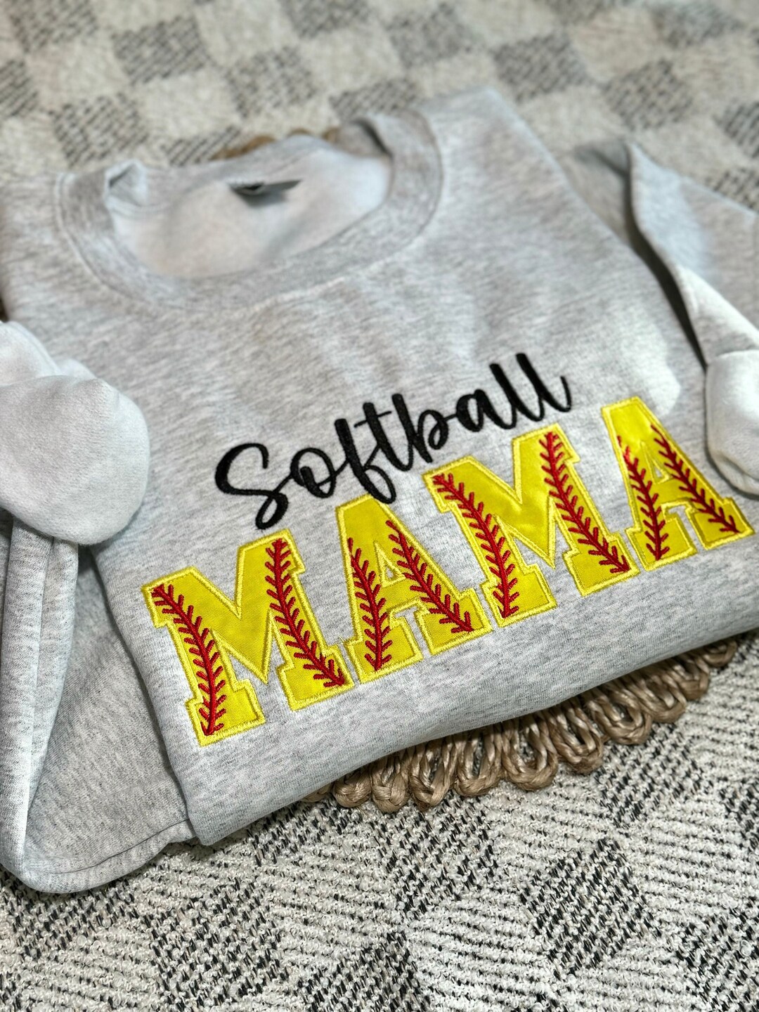 Softball Mom Shirt Embroidered, Mom Softball Sweatshirt, Softball ...