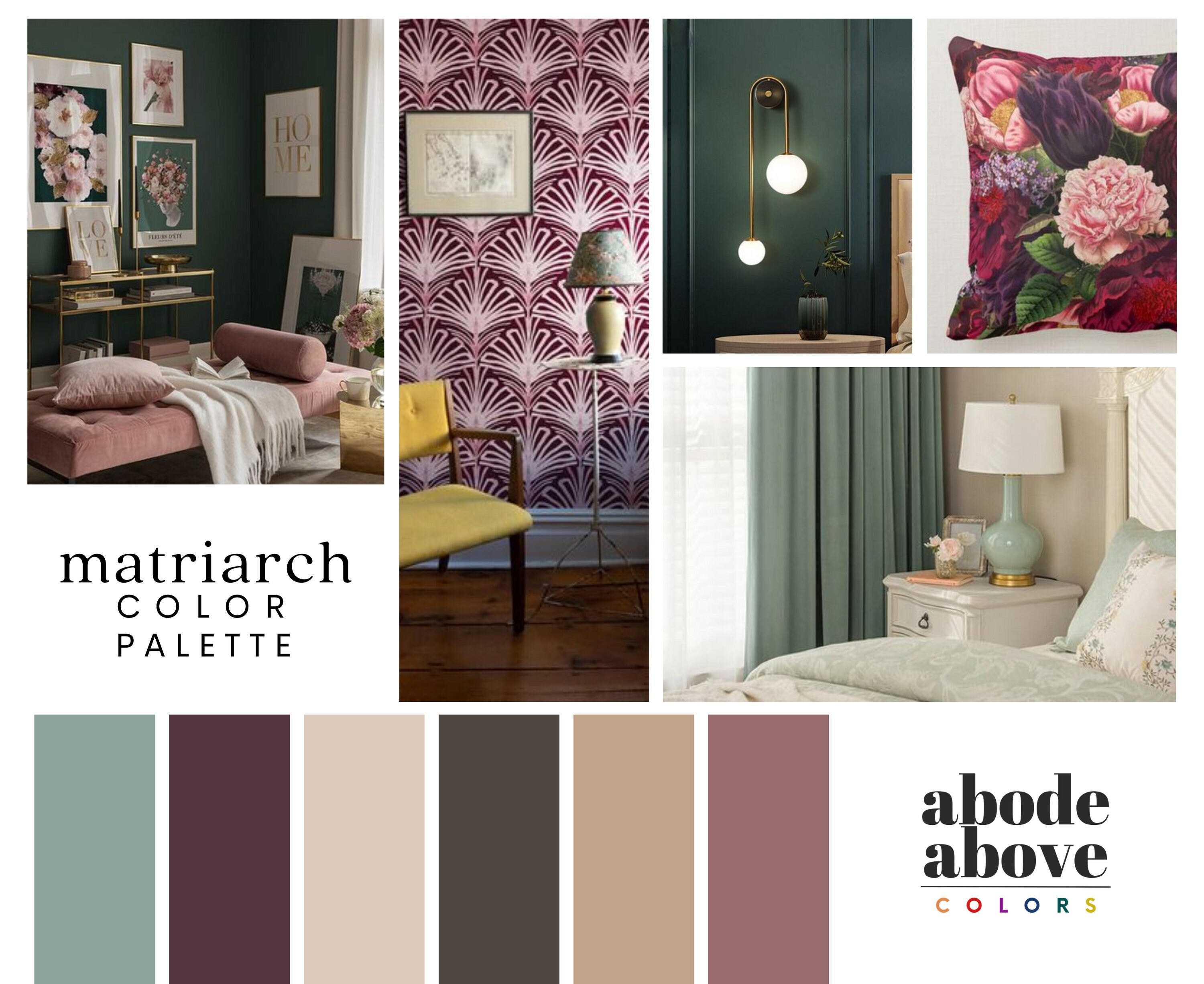 Matriarch Interior Design Color Palette With Hex Codes for - Etsy