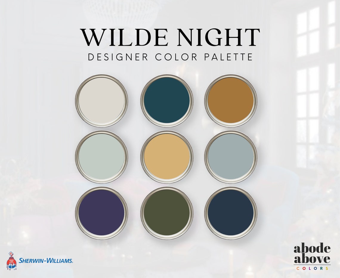 Wilde Night Interior Design Color Palette With Hex Codes - Etsy