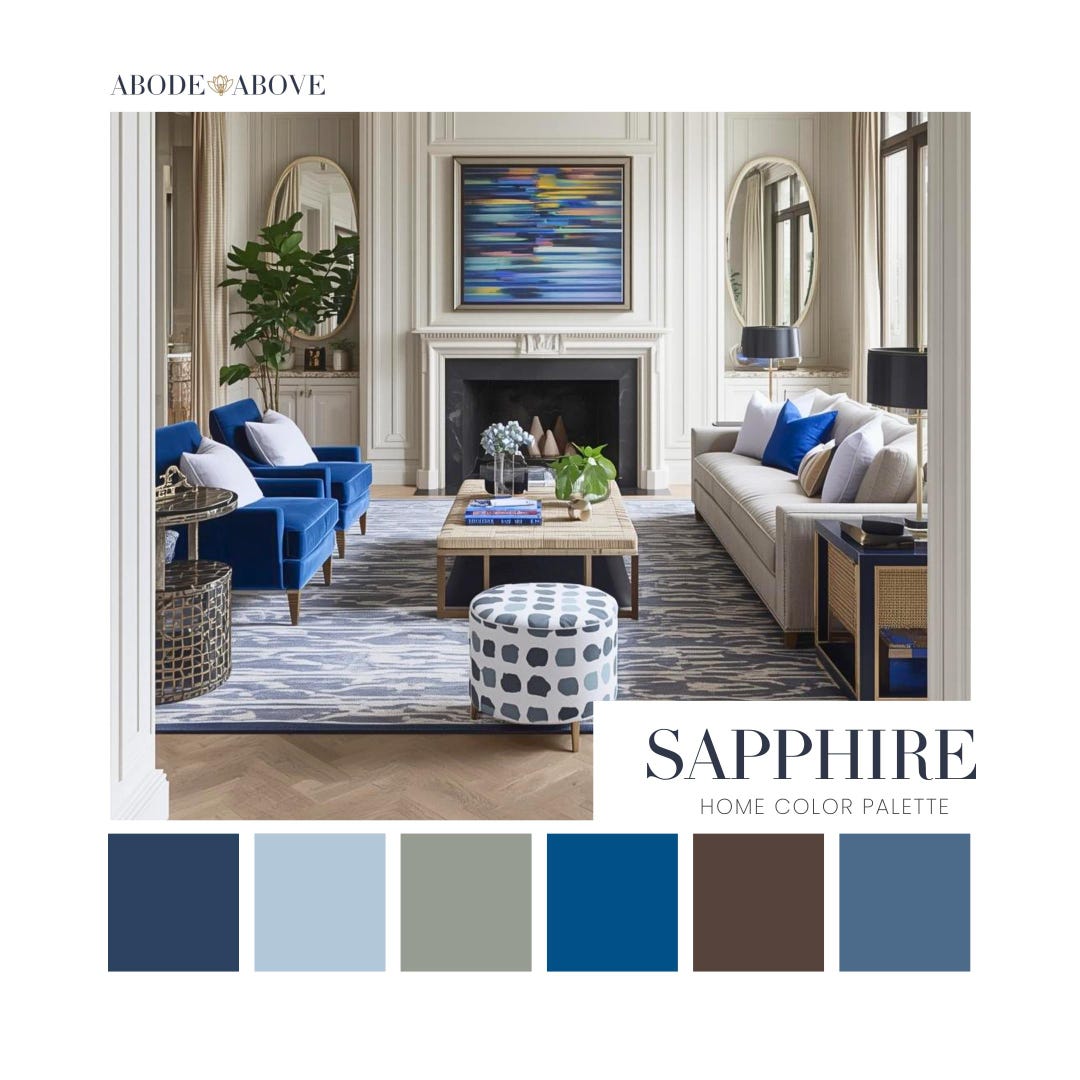 Sapphire Home Color Palette | Modern Traditional Scheme (PDF) - Etsy