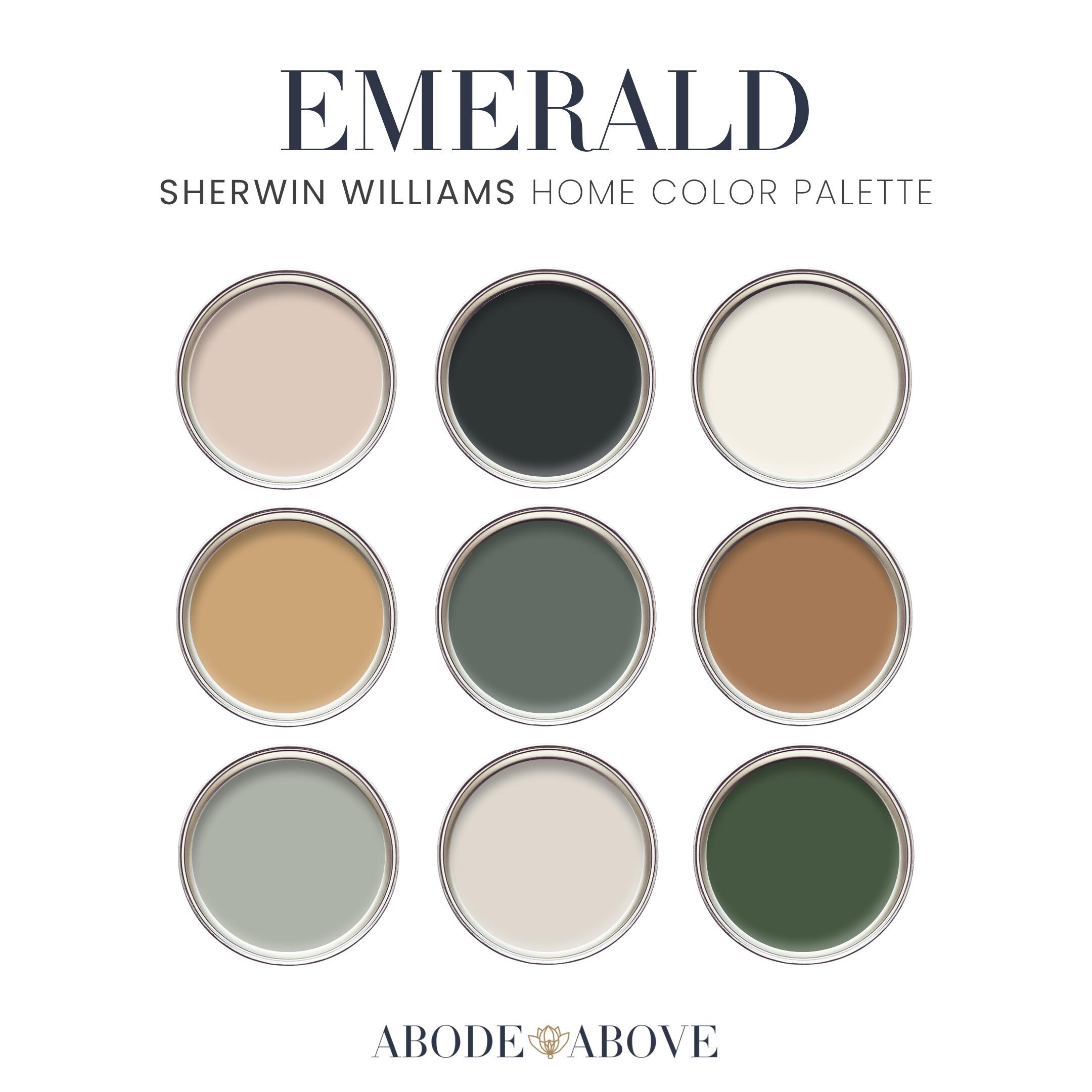 Emerald Home Color Palette | Sherwin Williams Bohemian Farmhouse Scheme ...