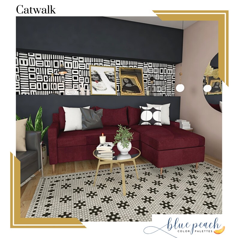 Catwalk Interior Design Color Palette With Hex Codes for - Etsy
